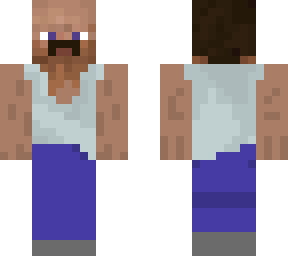 steve calvo con camisa blanca | Minecraft Skin