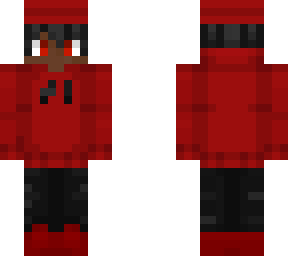 Red Hoodie Guy with Bucket Hat | Minecraft Skin