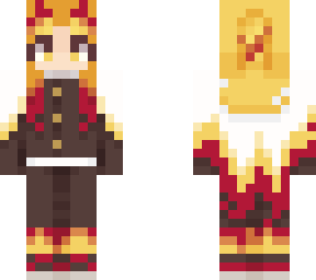 rengoku but i removed the head second layer | Minecraft Skin