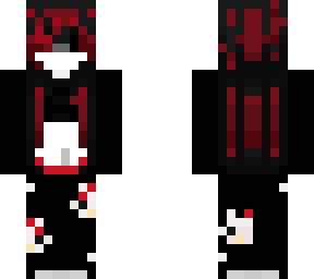 Red/Black Goth Girl | Minecraft Skin