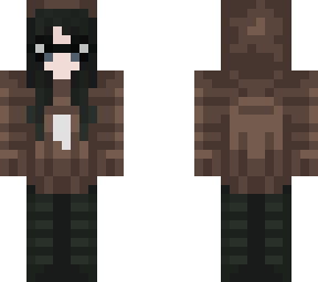 slothy gothy nerdy girl with glasses | Minecraft Skin