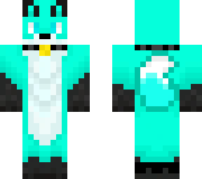 Turquoise furry fox | Minecraft Skin