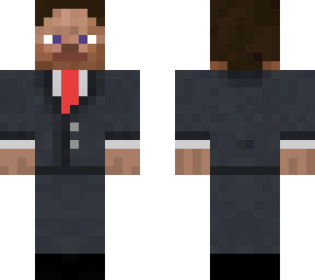 Bald guy hiding behind suit | Minecraft Skin