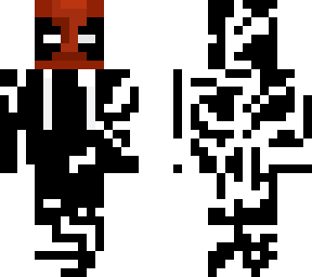 white and black hooded deadpool | Minecraft Skin