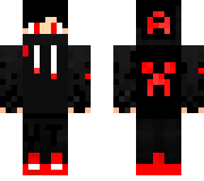 red and black gamer boy | Minecraft Skin
