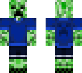 Creeper in a Blue Shirt and Headphones looking to the side. | Minecraft ...