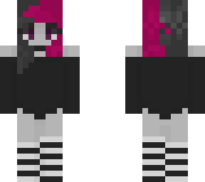 Gothic pink split dye | Minecraft Skin