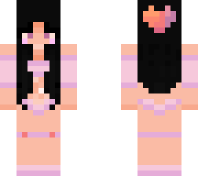 pinky purple hearts top | Minecraft Skin