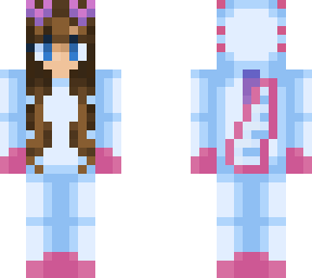 Cute Axolotl Onesie Girl | Minecraft Skin