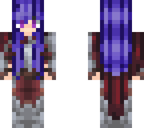 purple hair knight - fringe fixed | Minecraft Skin