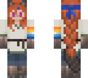 raccoon oc with aroace flag | Minecraft Skin