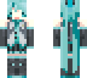 Hatsune Miku v2 skin 3.0 (Accurate Colors) | Minecraft Skin