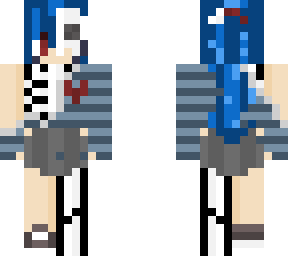 half skeleton girl | Minecraft Skin