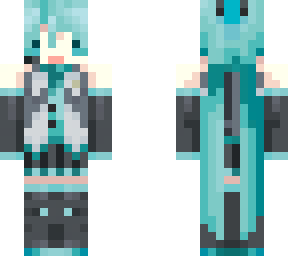 Hatsune Miku v2 skin 3.5 (Accurate Colors!) UPDATED | Minecraft Skin