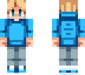 Hive style boy blond hair blue hoodie | Minecraft Skin