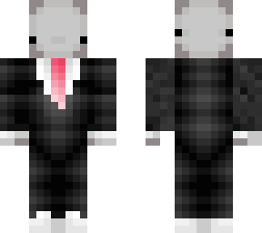 Gray axolotl in suit | Minecraft Skin
