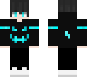 The black and Cyan skin best | Minecraft Skin