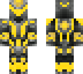 Yellow Mech with Gold Lining | Minecraft Skin
