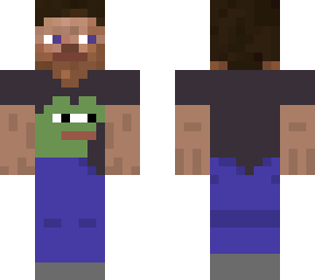 Steve with pepe the frog shirt | Minecraft Skin