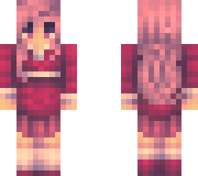 pink layered dress girl | Minecraft Skin