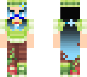 Kim's Chikorita Outfit (1.8, ponytail) | Minecraft Skin