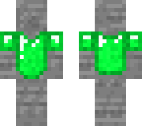 stone skin with emerald chestplate | Minecraft Skin