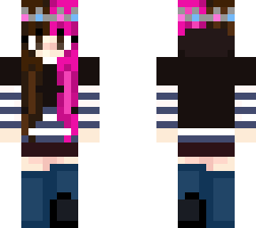 Brown and Pink split dye | Minecraft Skin