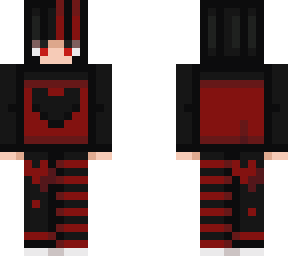 Heart pajamas red and black | Minecraft Skin