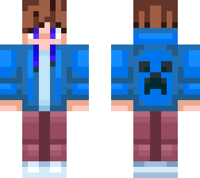 Blue Creeper Hoodie. (Hive Style) | Minecraft Skin