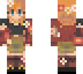 Short hair ginger flower girl | Minecraft Skin