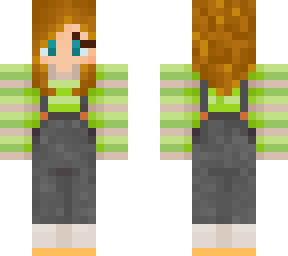 Spring green overalls girl | Minecraft Skin