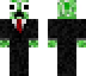 Surprised Creeper In A Suit | Minecraft Skin