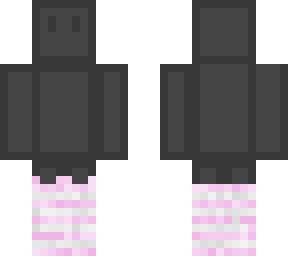 High Contrast Outline - Pink Cat Thigh High Fuzzy Socks | Minecraft Skin