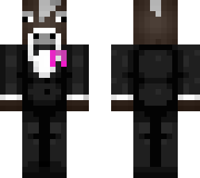 cow in suit wearing cancer bow | Minecraft Skin