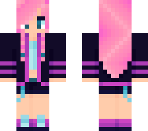 Pink haired gamer girl | Minecraft Skin