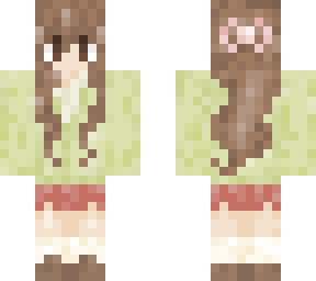 Green cardigan girl | Minecraft Skin