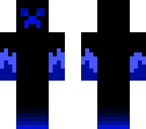 Neon Creeper (Blue with water arms) | Minecraft Skin