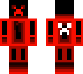Neon Creeper (Red with hoodie) | Minecraft Skin