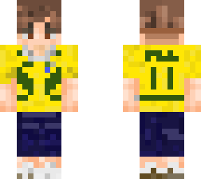 Brazil 2002 kit with dark blue jorts | Minecraft Skin