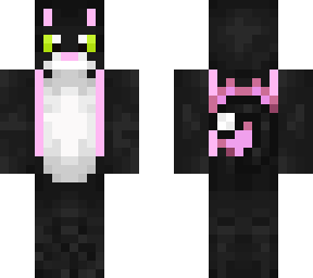 black cat with axolotl backpack | Minecraft Skin