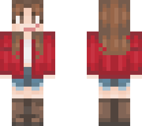 Girl w/ red jacket updated w/ smirk.... | Minecraft Skin