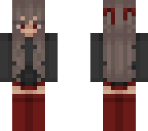 Cute Girl With Red Bows | Minecraft Skin