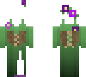 Green Medieval dress Base With flowers | Minecraft Skin