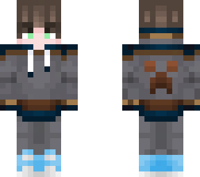 hoodie guy with creeper face at the back | Minecraft Skin