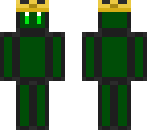 Green Stick figure with crown | Minecraft Skin