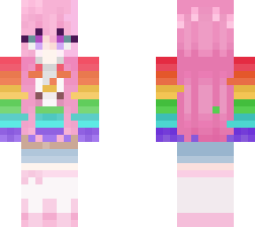 Cute minecraft girl skin! (funcraft) rainbow) | Minecraft Skin