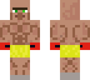 Red gloves boxer villager | Minecraft Skin