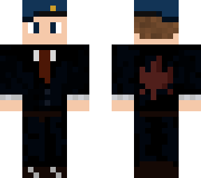 Blue Beret in Suit ( Canadian ) | Minecraft Skin