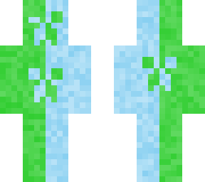 Two Sided Creeper (Lime Green and Baby Blue) | Minecraft Skin