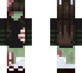 zombie girl with derp on neck | Minecraft Skin